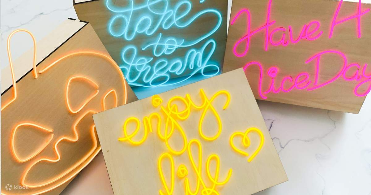 DIY Neon Light Wooden Key Hanger Workshop Experience - Klook Malaysia