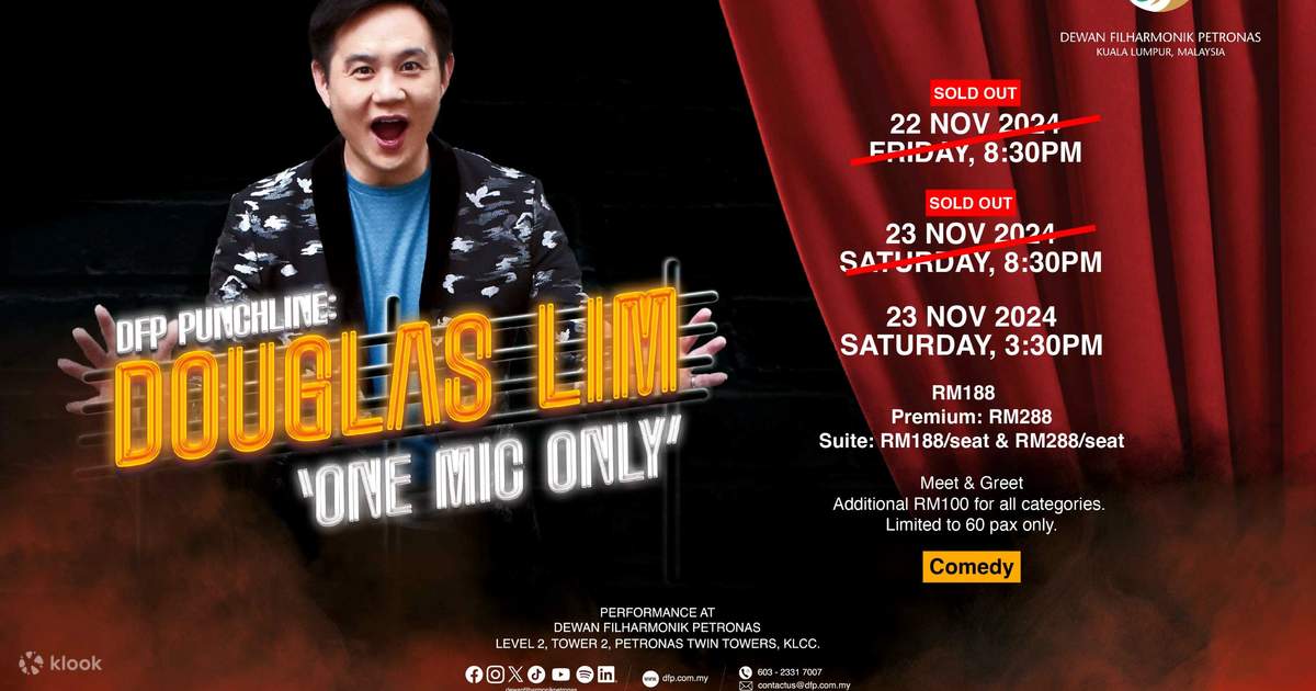 DFP Punchline: Douglas Lim(마이크 1개만) 티켓 - 클룩 Klook 한국
