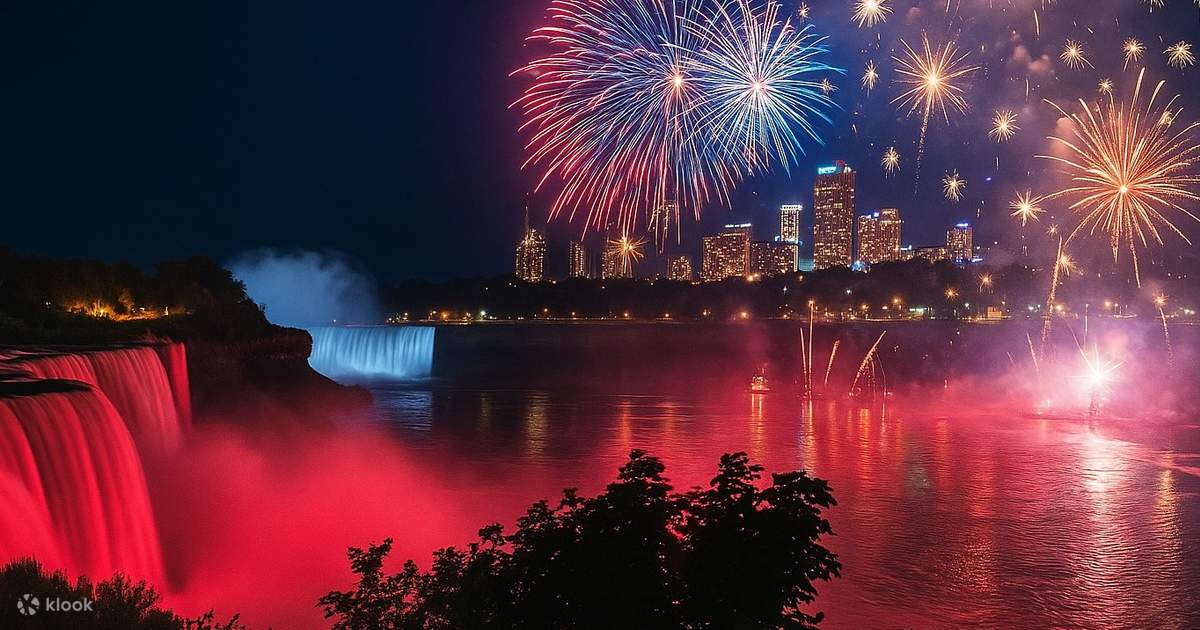 Fireworks, Falls Glow & Skylon Tower Walking Tour at Niagara Falls - Klook