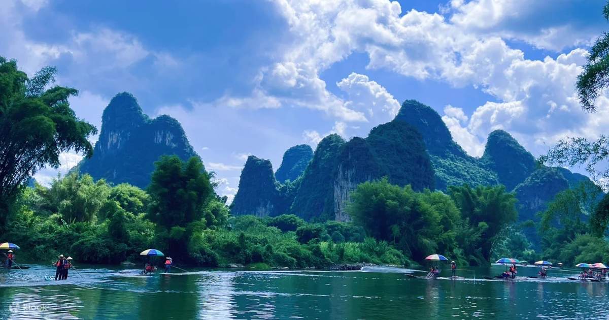 Guilin Yangshuo Yulong River + Bamboo Rafting + Fuli Bridge + Xianggong ...