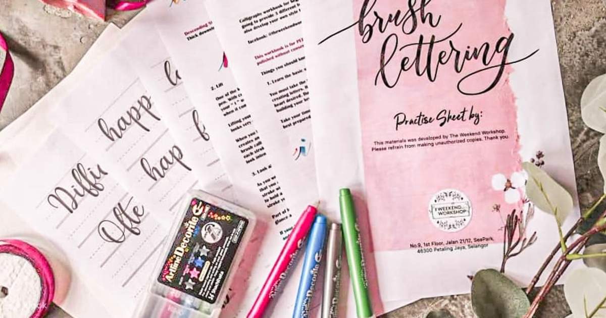 Calligraphy Brush Lettering Kits and Worksheets with FREE Home Delivery ...