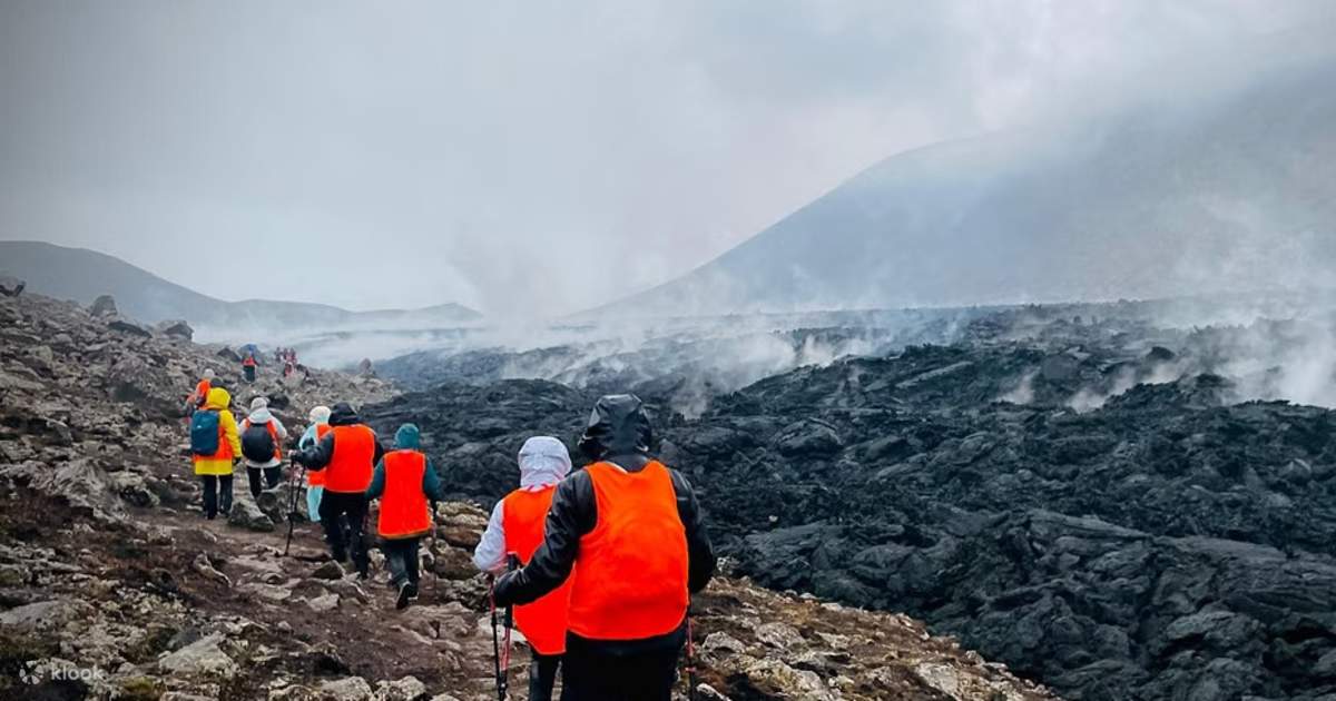 Island Geldingadalur Tal Vulkan Wanderung, Island Geldingadalur Tal ...