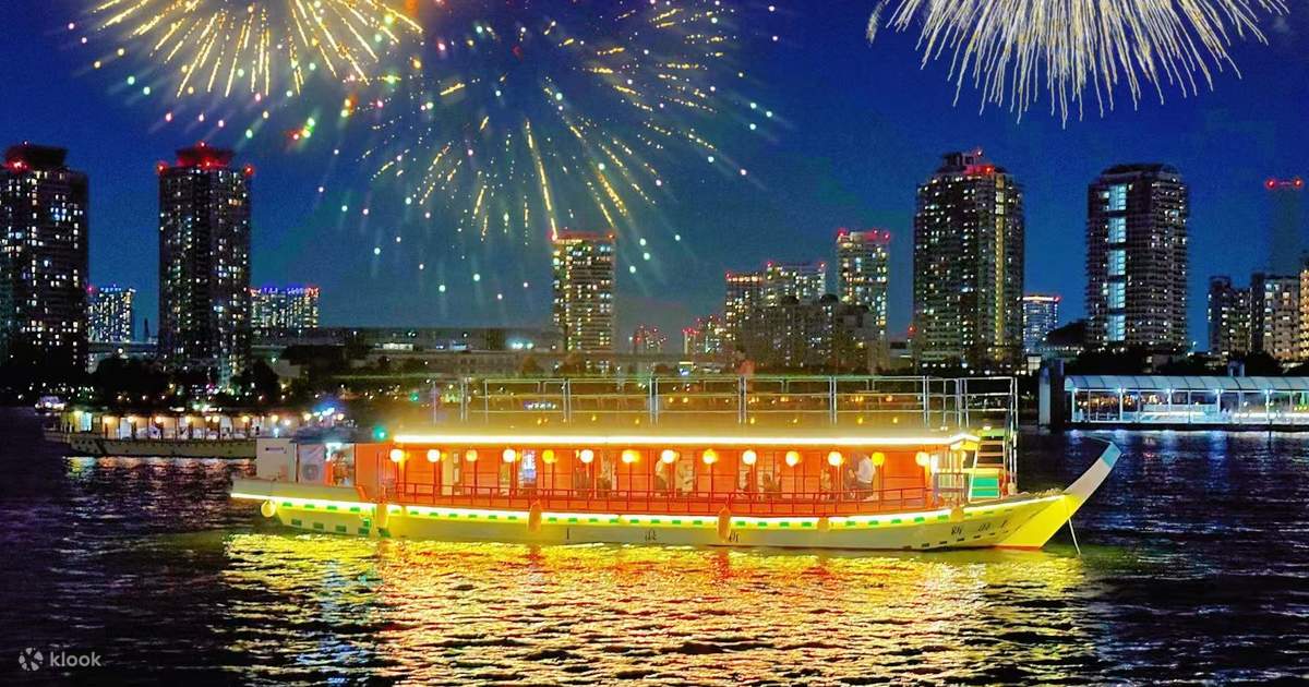 [48th Sumida River Fireworks Festival] Houseboat Viewing & Wagyu ...