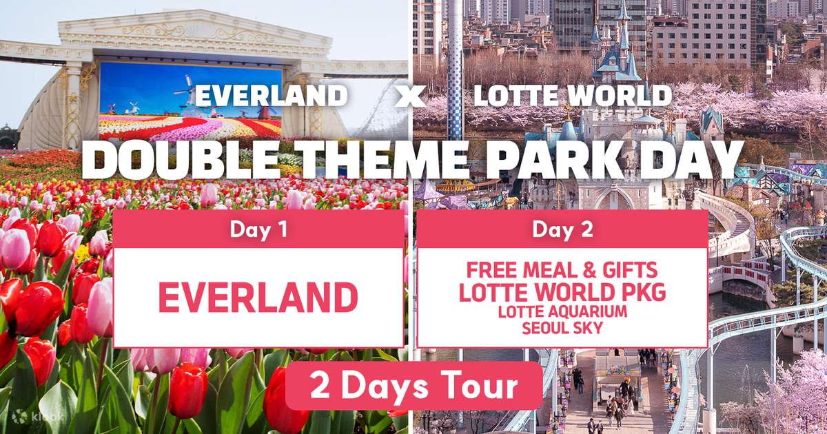 EVERLAND X LOTTE WORLD DOUBLE THEME PARK DAY - Klook États-Unis