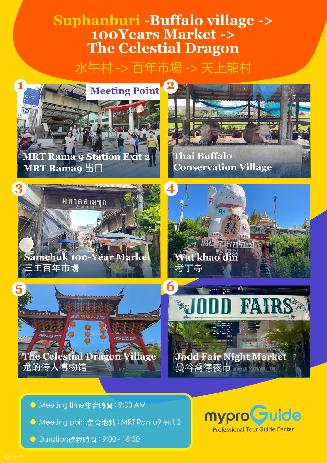 Day tour Buffalo village, Celestial town, fortune cat temple &market ...