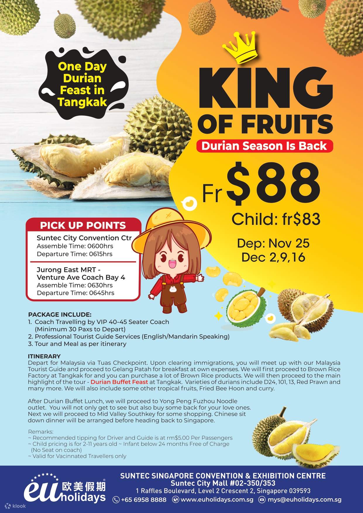 All You Can Eat Durian Buffet in Johor - Klook Singapore