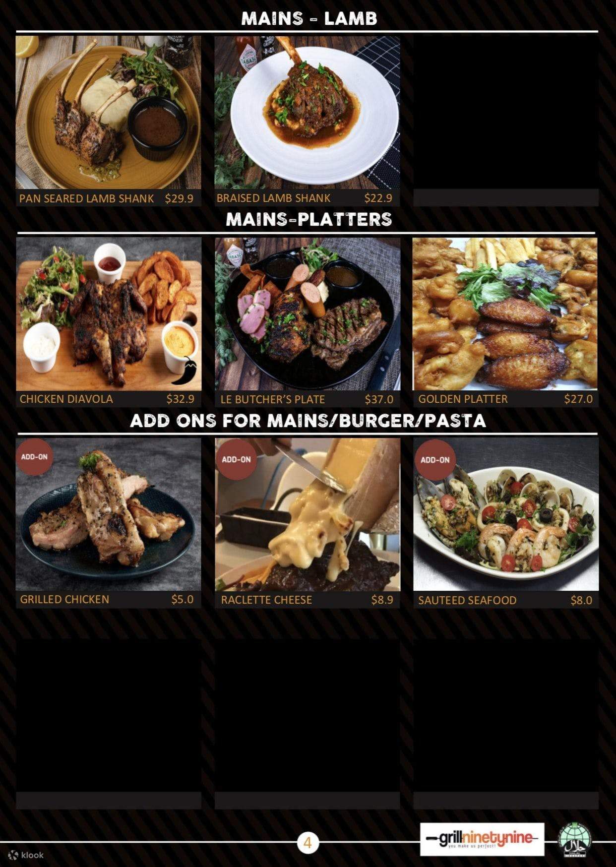 【在線訂座預約】 Grill Ninety Nine - Klook香港