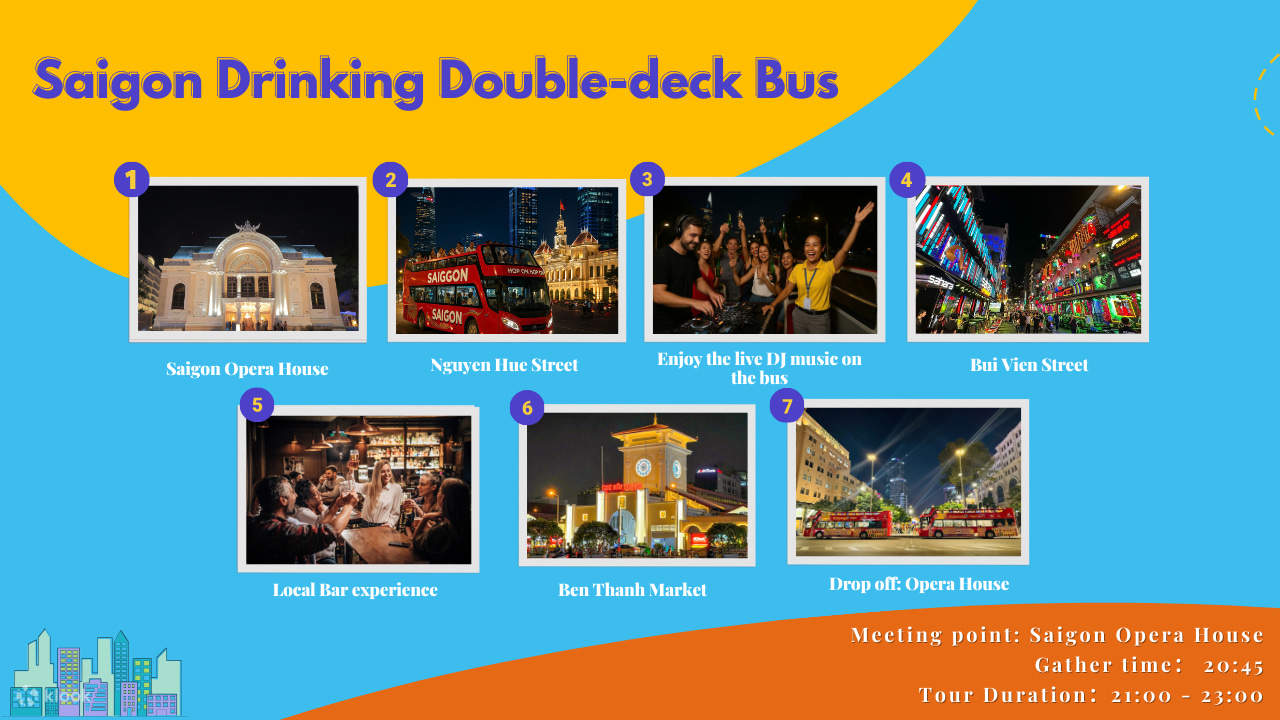 Saigon Night Drinking Tour on Double-Decker Bus with City Views - Klook ...