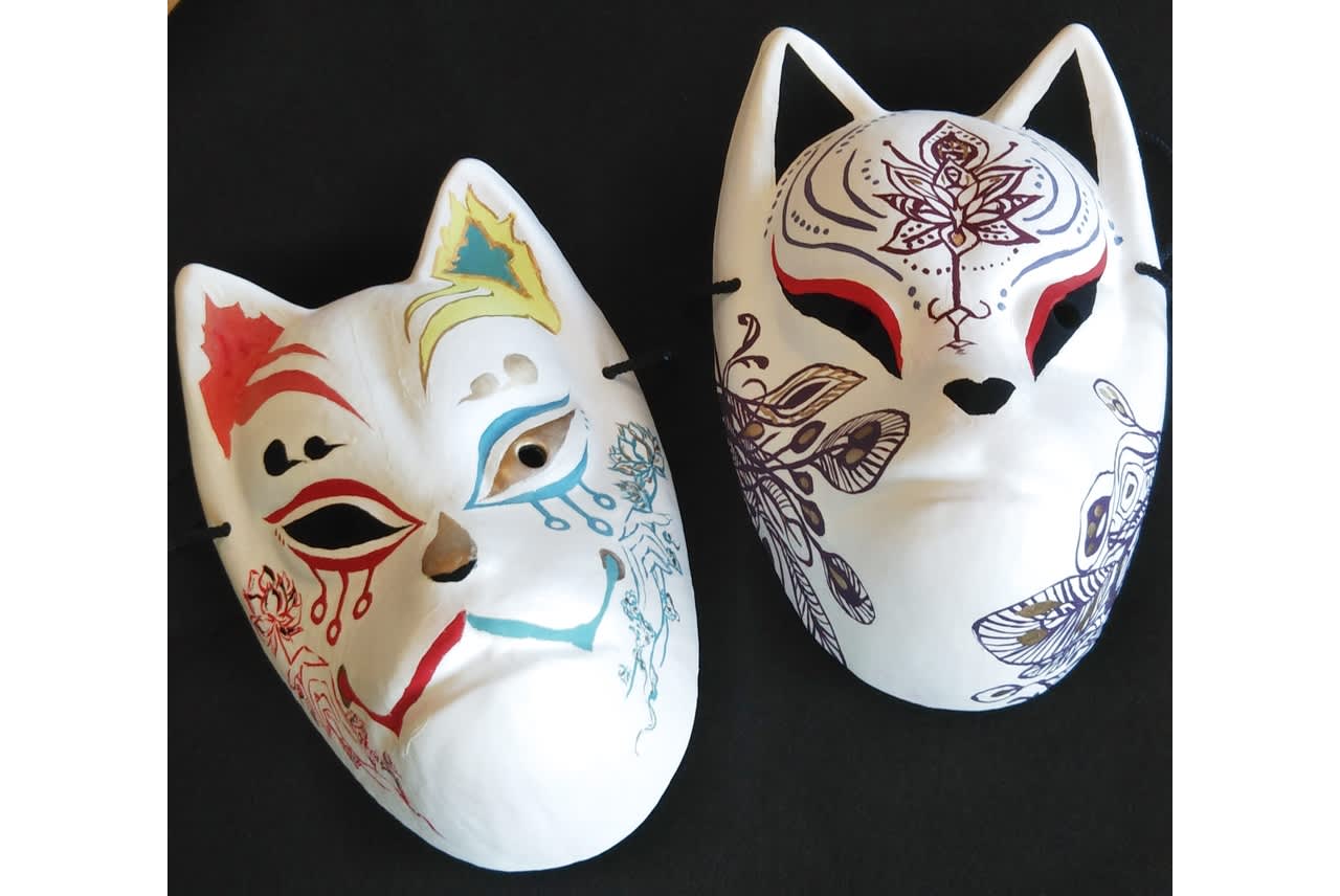 Mask Painting Experience at Kitsune no Yomeiri Yashiki (Fox Wedding ...