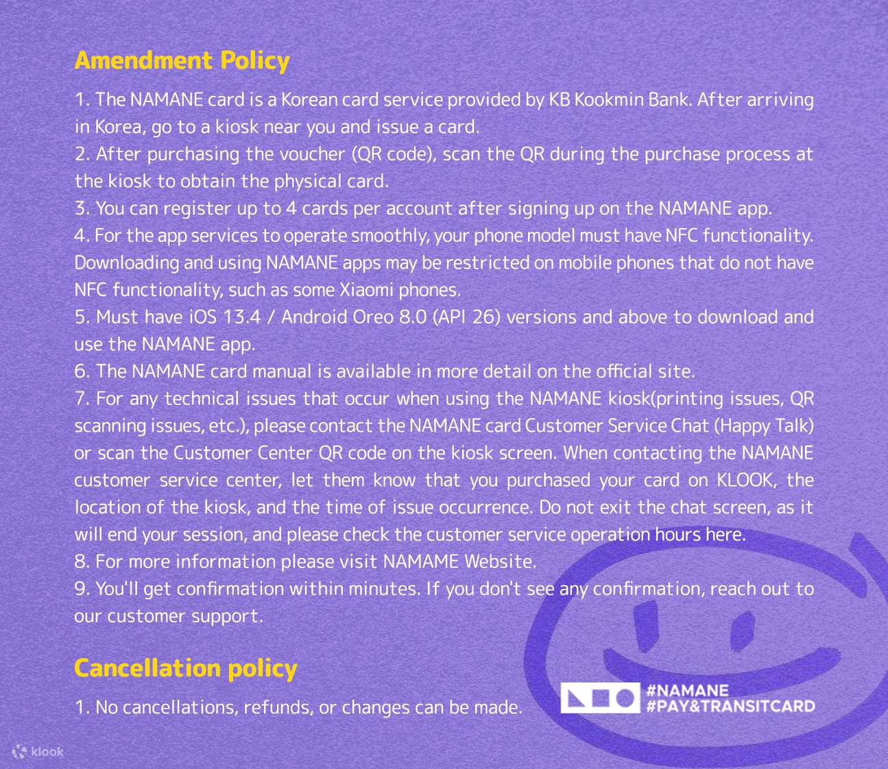 Customizable Pre-paid Travel Card - NAMANE CARD - Klook