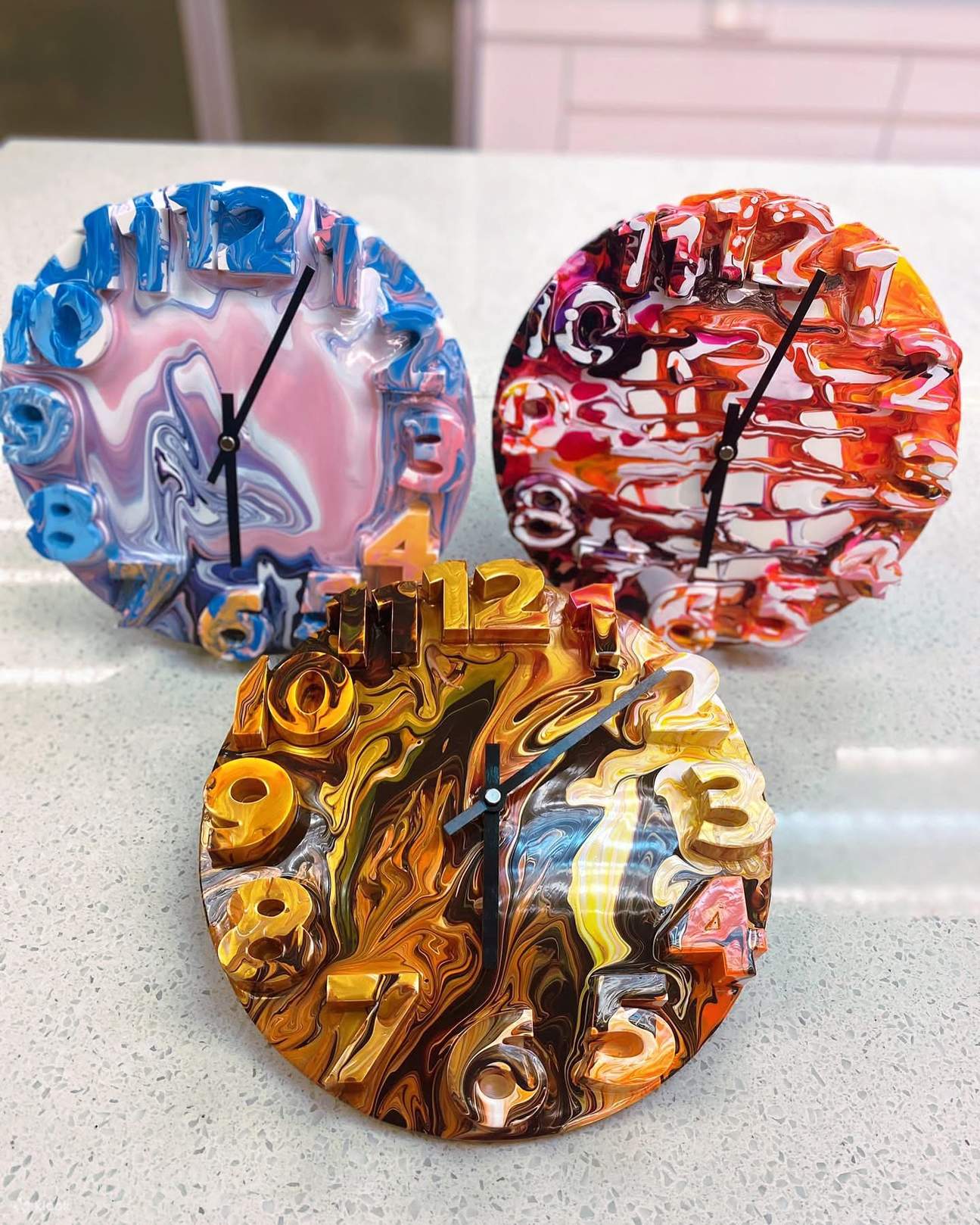 JUST BE Fluid Painting｜Fluid Bear｜Fluid Bunny｜Fluid Clock｜Gold Plate ...