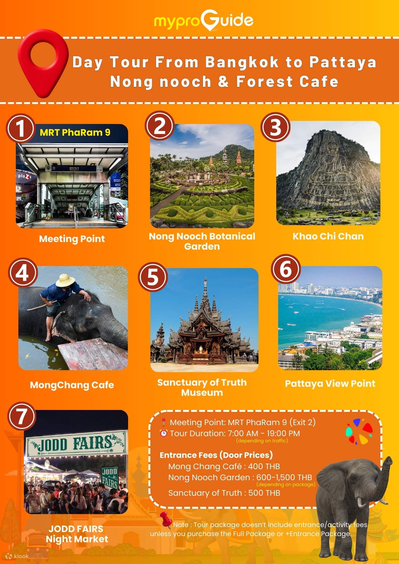One-Day Tour from Bangkok to Pattaya with Elephant Cafe and more - Klook