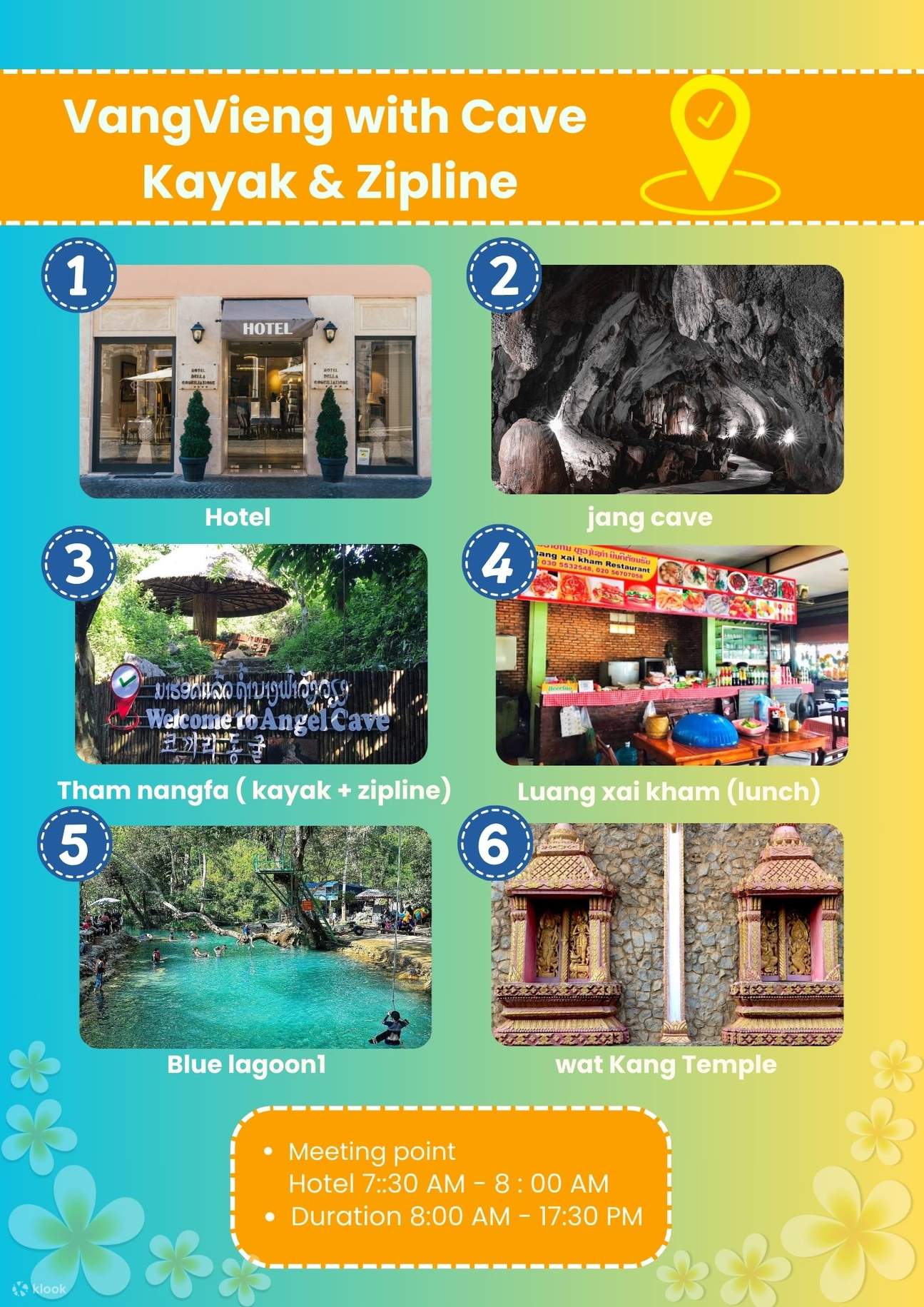 Vang - Vieng Cave Kayak & Zipline (Keberangkatan dari Vangvieng) - Klook