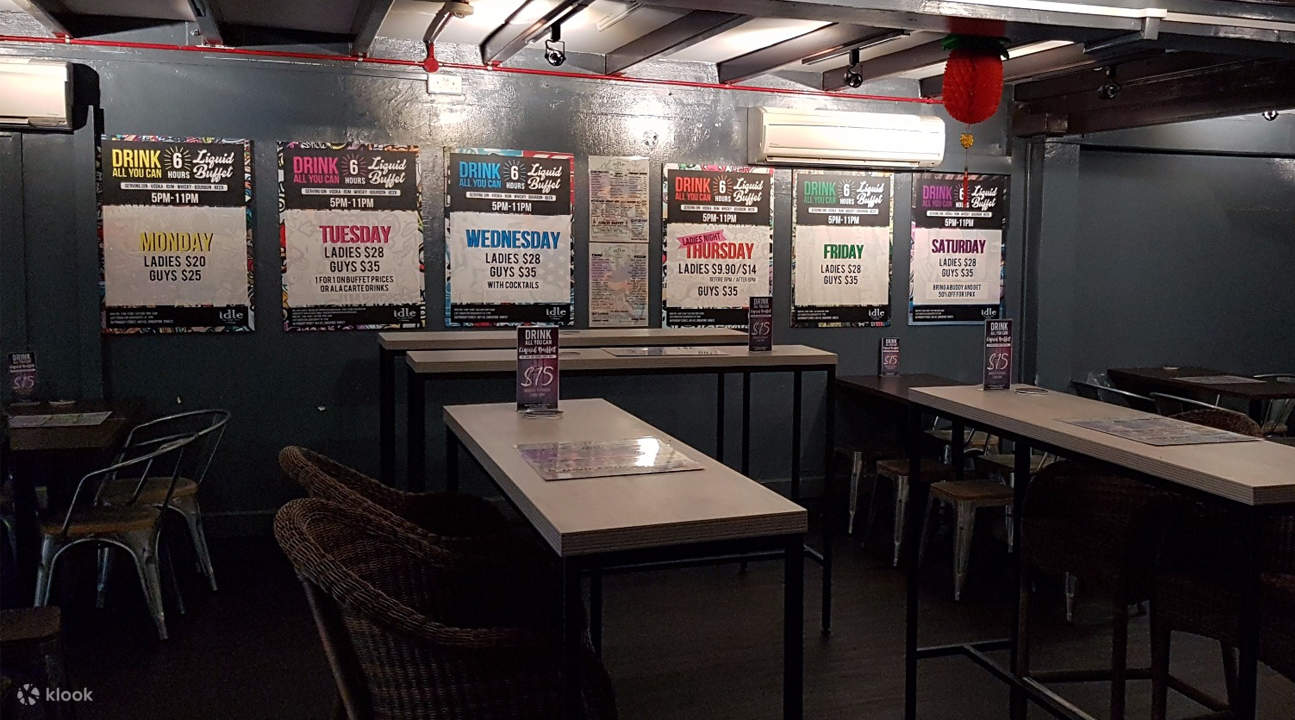 Idle Bar Liquor Buffet di Dhoby Ghaut dan Buona Vista, Singapura ...