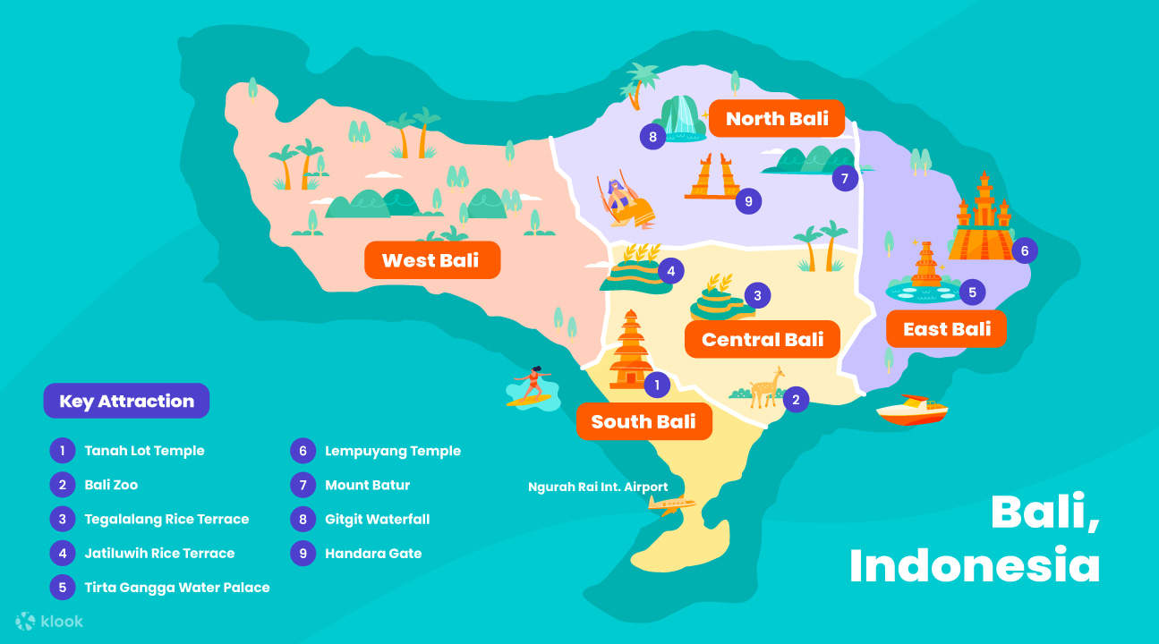 Mapa turistico bali | Portugalessence.com