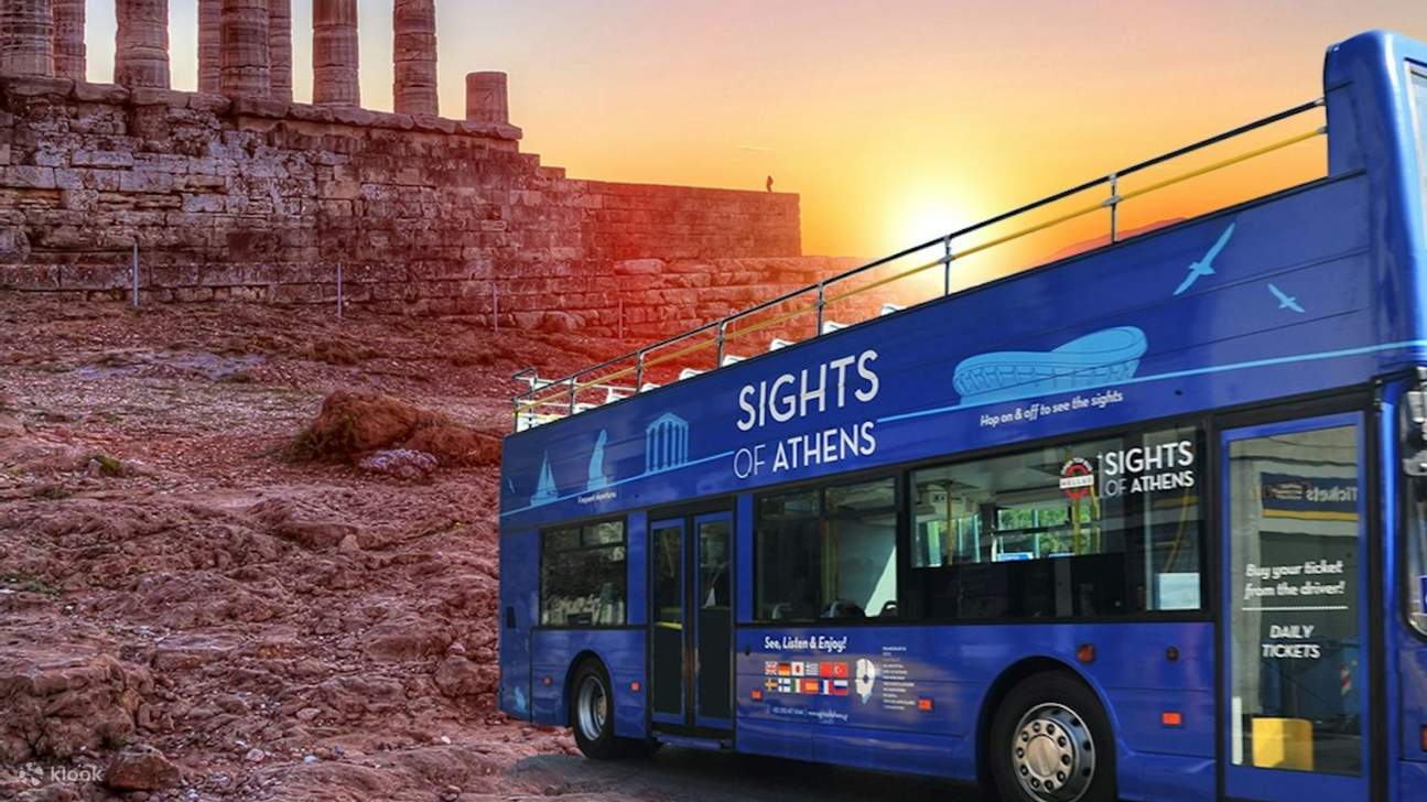 Hop-on hop-off bus with Cape Sounion sunset tour in Athens - Klook Россия