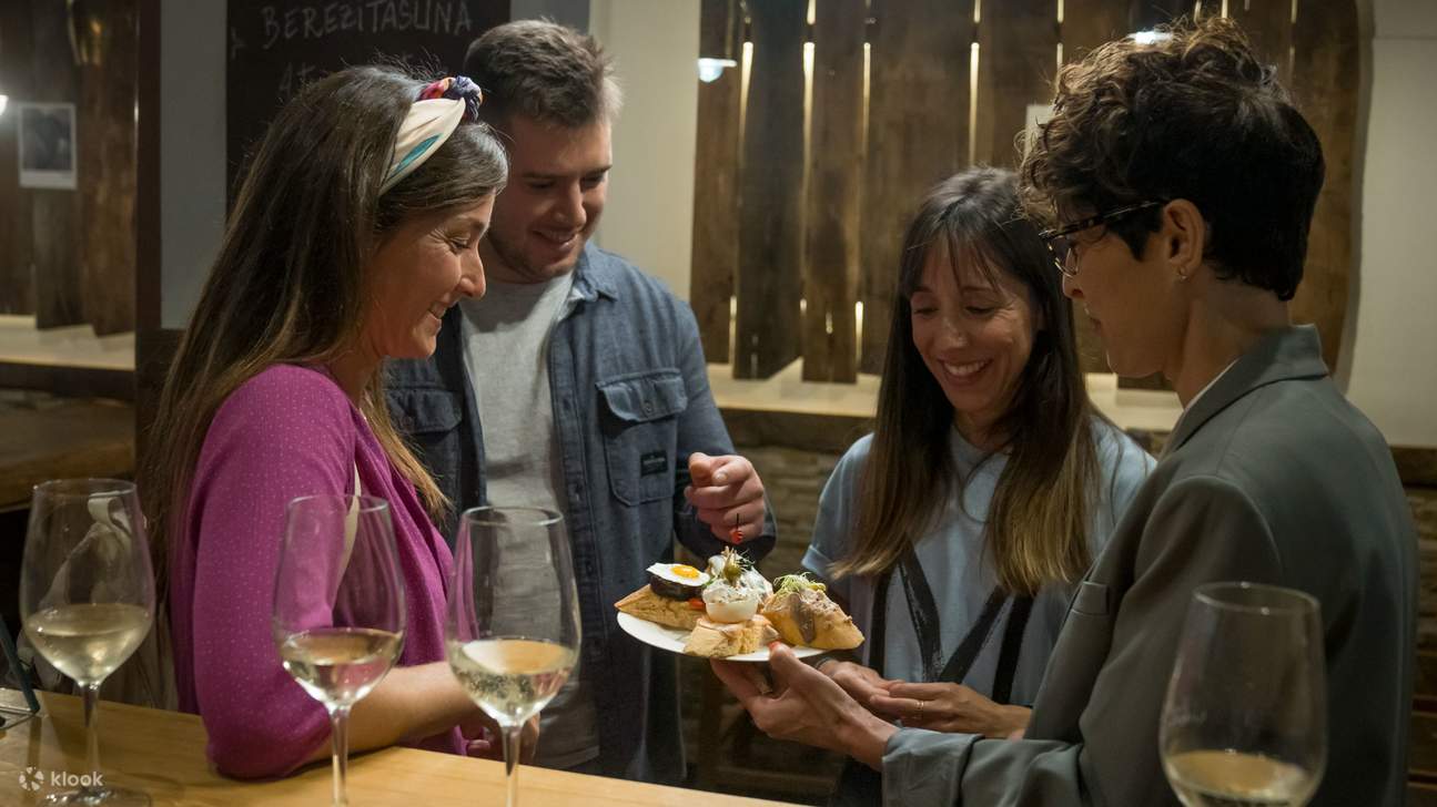 Pintxo tasting with Spanish wines food tasting tour in San Sebastian ...