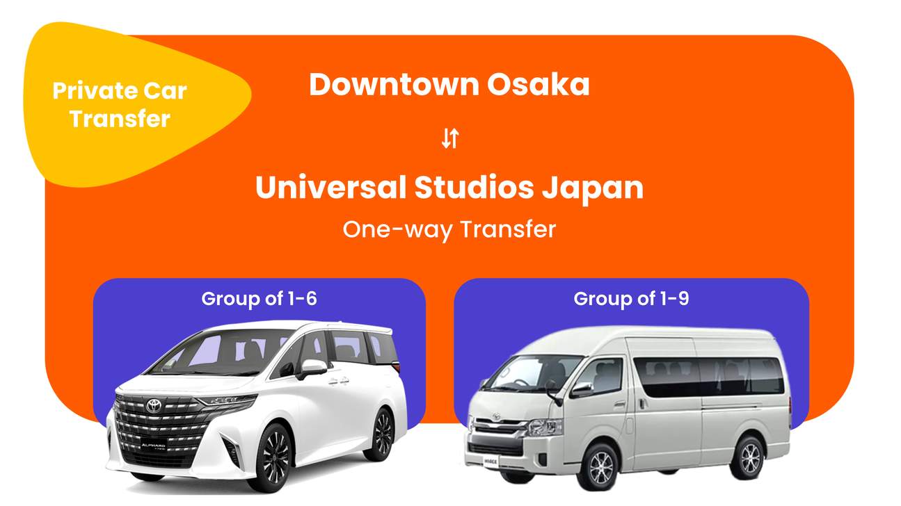 Osaka to or from Universal Studios Japan One-way Private Transfer ...