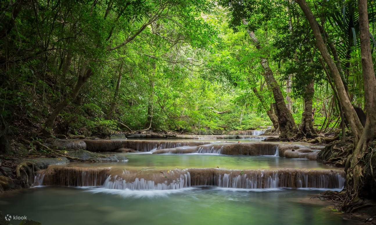 Erawan National Park Tour: Erawan Waterfall and Bridge over the River ...