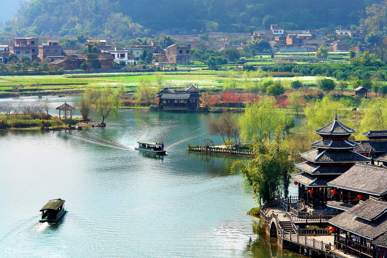 Guilin Lijiang River 4-star cruise Yulong River bamboo raft paradise ...