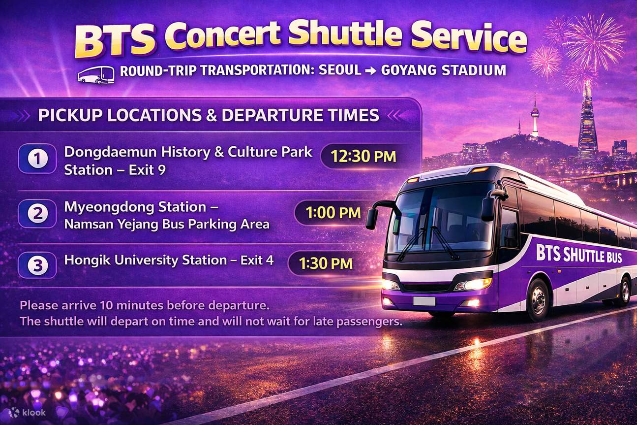 BTS Concert Round-trip Transportation Service | Seoul - Goyang Stadium ...