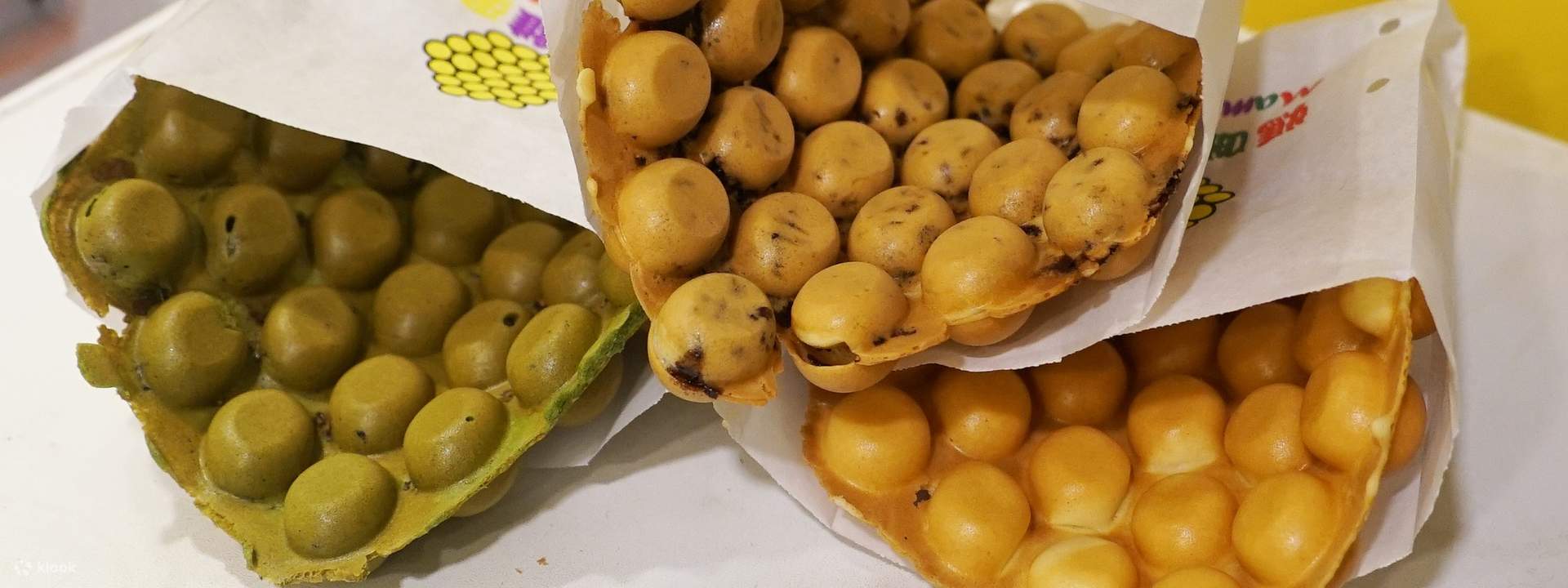 Egg Puffs with Drinks at Mammy Pancake in Causeway Bay, Hong Kong