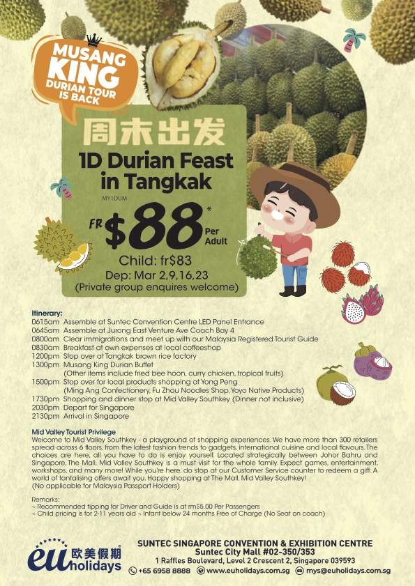 All You Can Eat Durian Buffet in Johor - Klook Singapore
