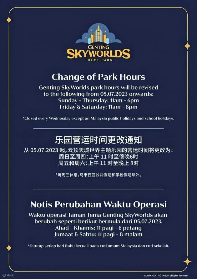 Genting SkyWorlds Theme Park Ticket - Klook Malaysia
