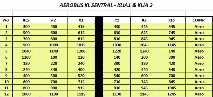Bus Transfers between Kuala Lumpur Airport and KL Sentral, Malaysia ...