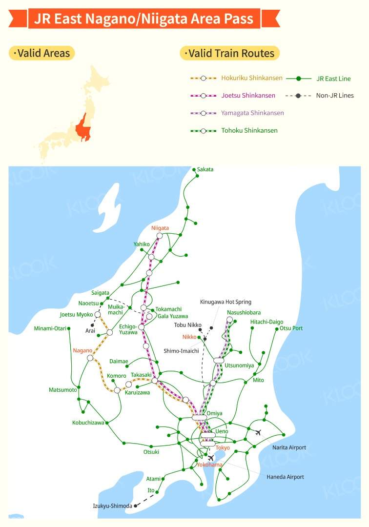Flexible 5 Day within 14 Days - JR East Nagano Niigata Area Pass (Japan ...