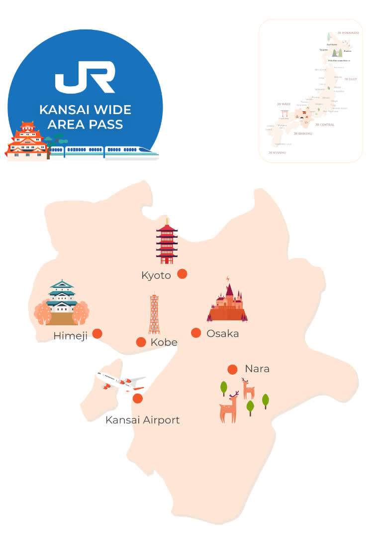Jr Kansai Wide Area Pass 5 Days