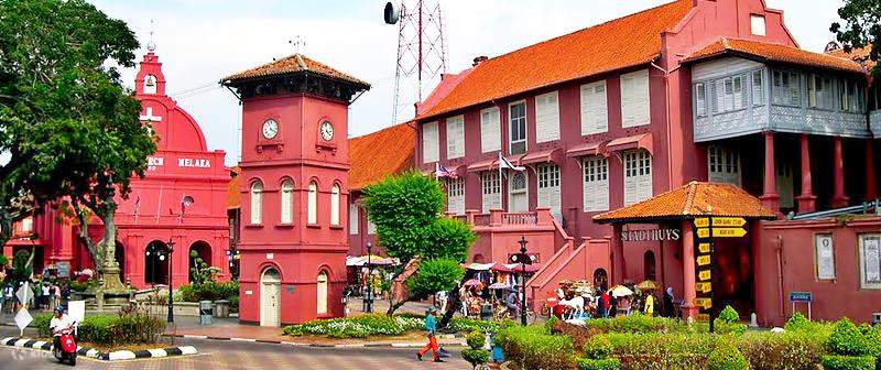 Pink Mosque + Malacca Straits Mosque + Dutch Red House + Malacca River ...