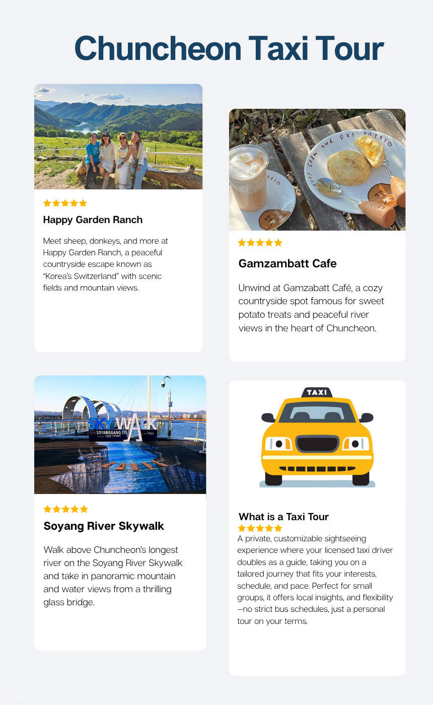 Gangwon Chuncheon 3-Hour Taxi Tour - Klook Singapore
