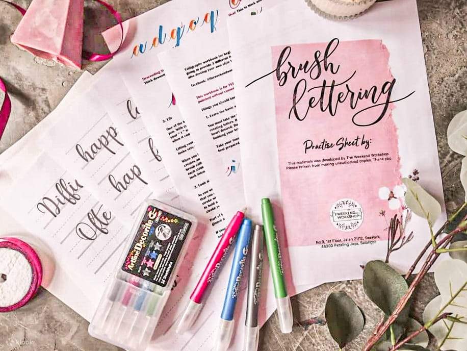 Calligraphy Brush Lettering Kits and Worksheets with FREE Home Delivery ...