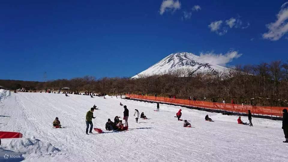Monte Fuji, pagoda a cinque piani, illuminazione e funivia Kachi-kachi ...