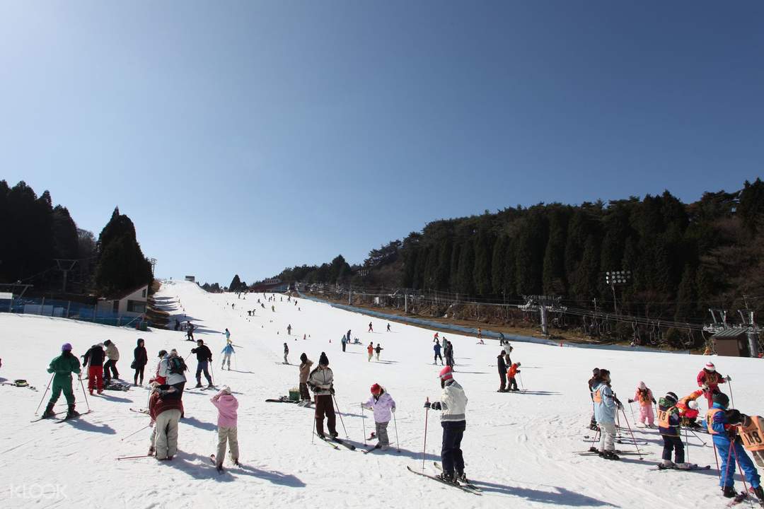 Family Snow Day in Rokko Snow Park in Osaka, Japan