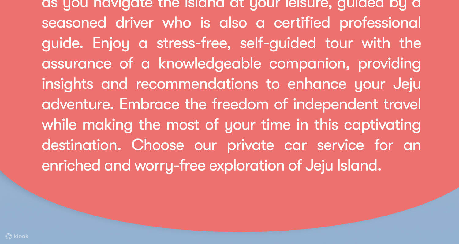 Jeju Private Car Charter by Wonder Trip - Klook Singapore