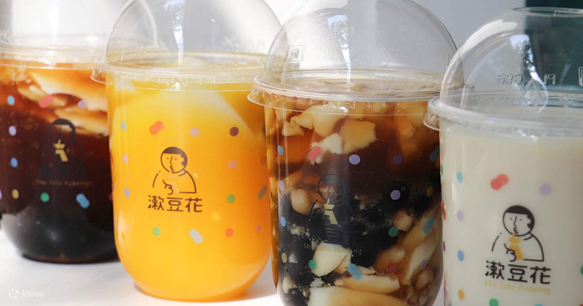 Tofu Pudding with Peanuts, Tapioca Balls, and Mango Juice at Shu Tofu ...